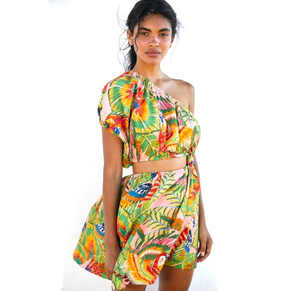 FARM Rio | Dresses | Farm Rio Cutout Oneshoulder Macaw | Poshmark
